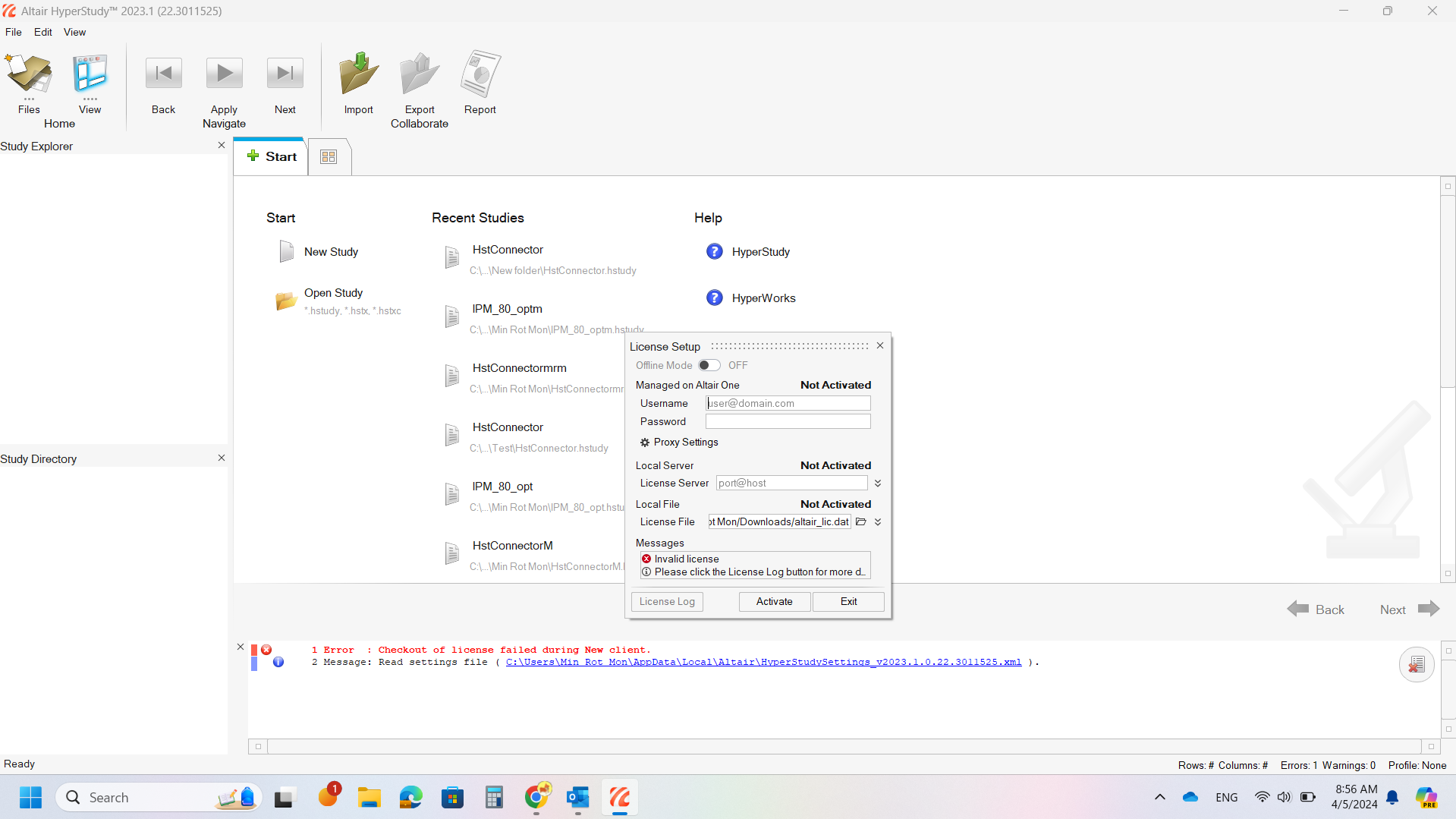 Assistance Needed with HyperStudy Activation - Altair Community