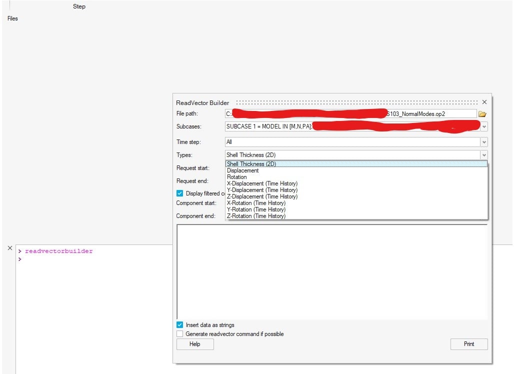 Loading an .op2 file and retrieving Frequency values and Modal Partecipation Mass Fractions ...
