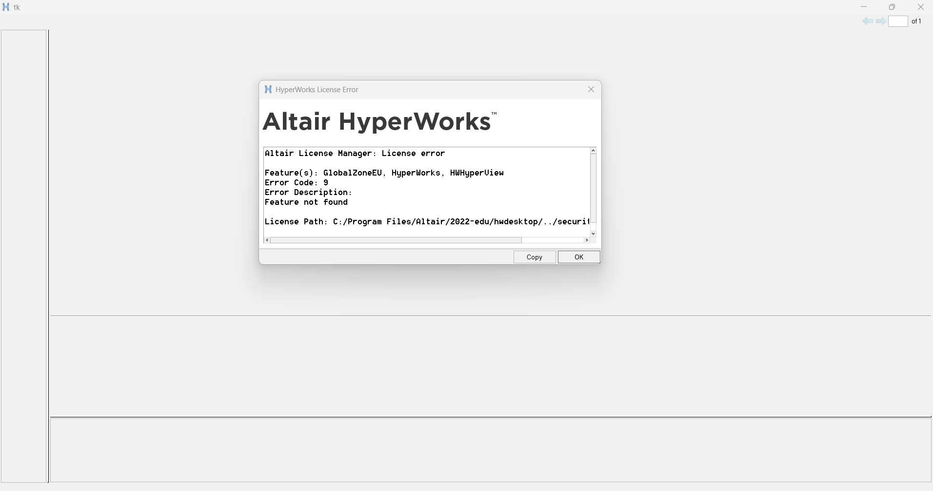 Problems with the student license - Altair Community