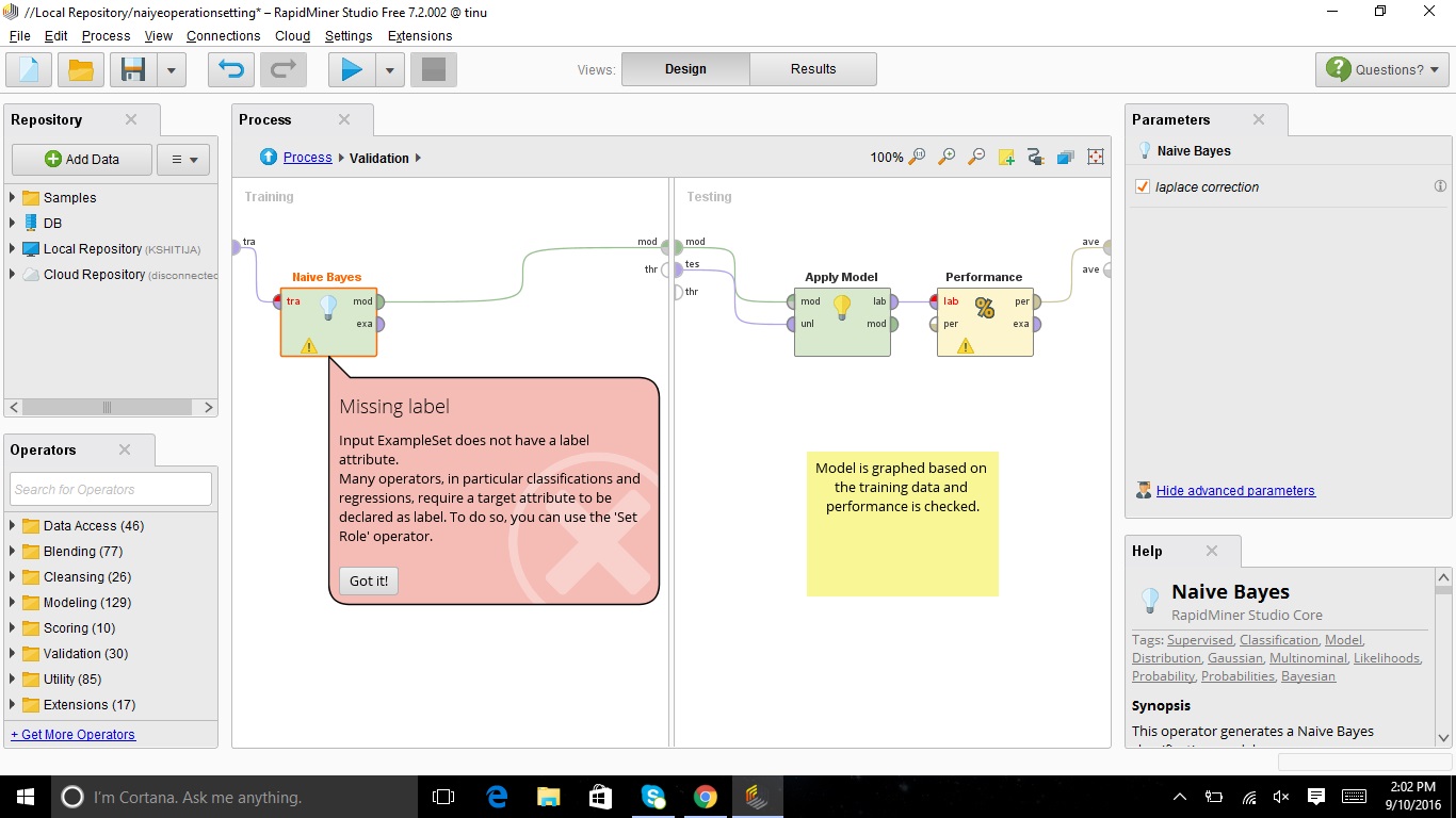Working of Naive Bayes Algorithm in Rapid Miner — Altair Community