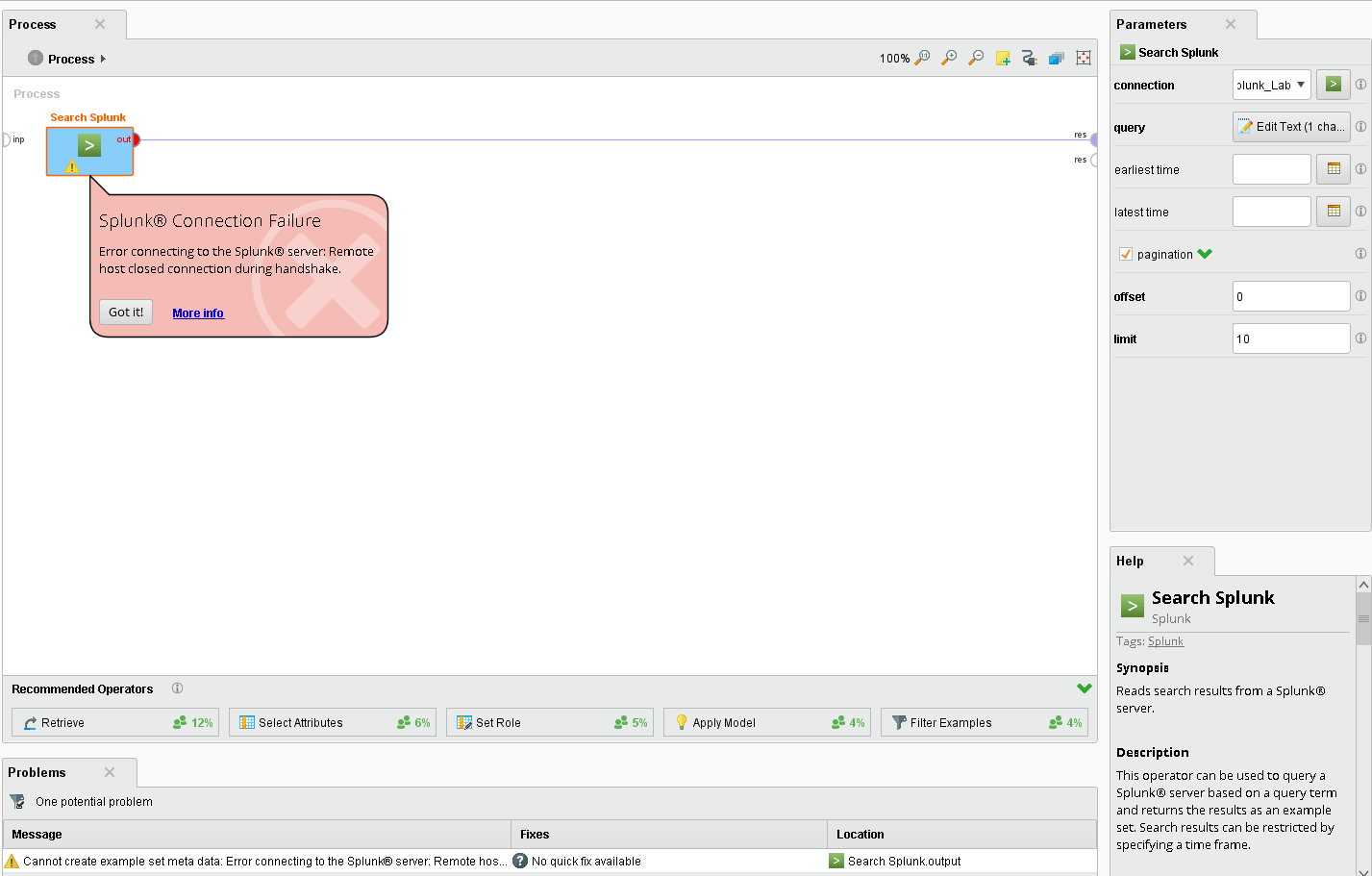 Splunk operator not working — Altair Community
