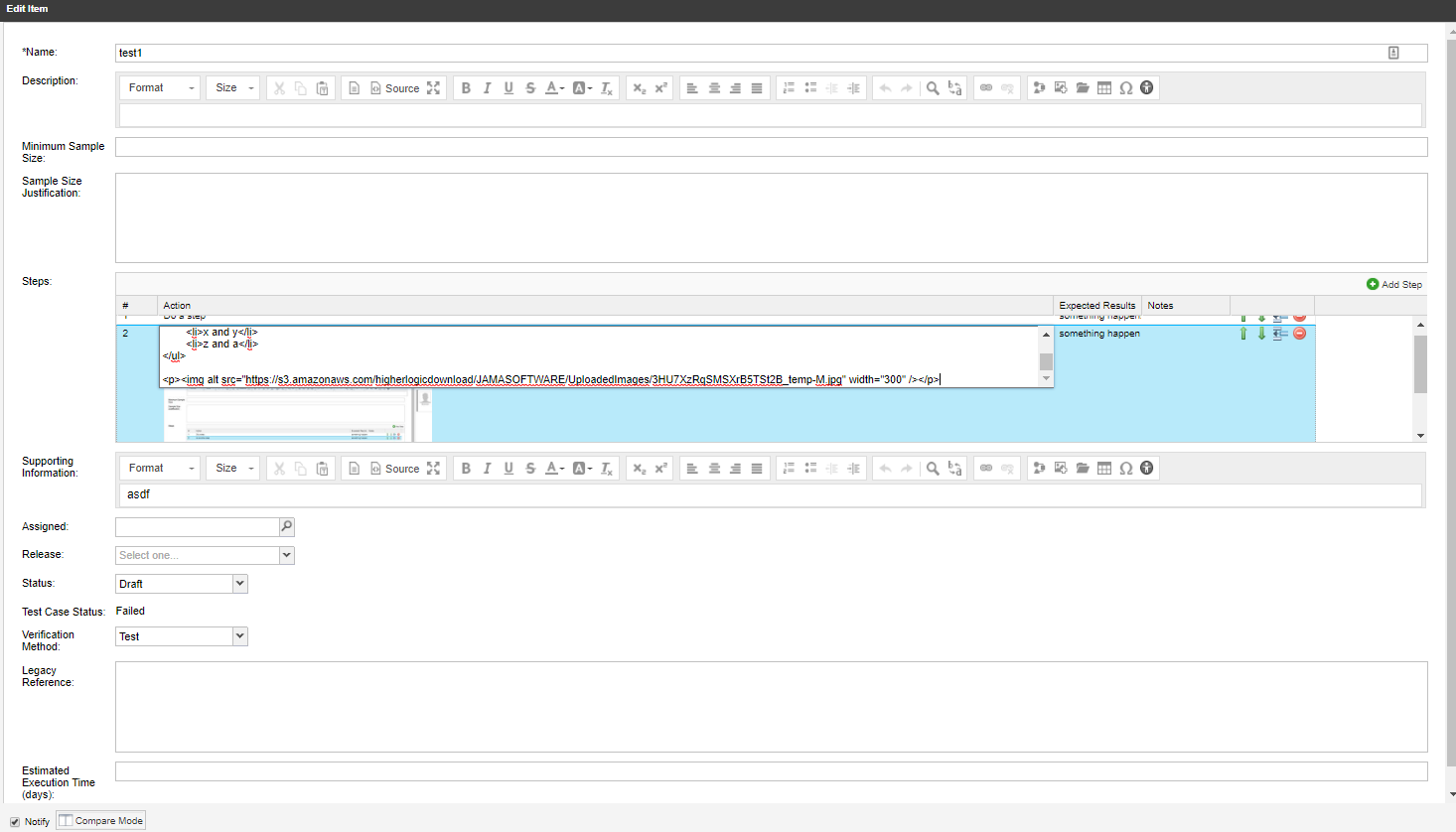 Issue Editing Test Case from Review Centre — Jama Software® User Community