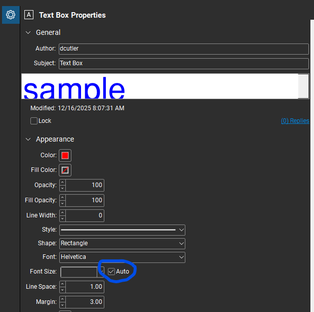 HOW TO AUTOSIZE TEXT TO FIX BOX - Bluebeam Community