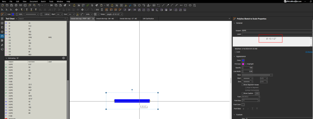 Adjust Polyline S2S with Manual input - Bluebeam Community