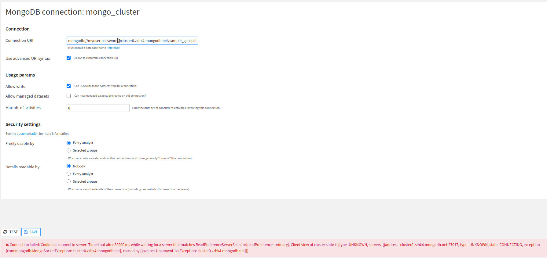 connect mongoDB atlas cluster using mongo+srv uri — Dataiku Community