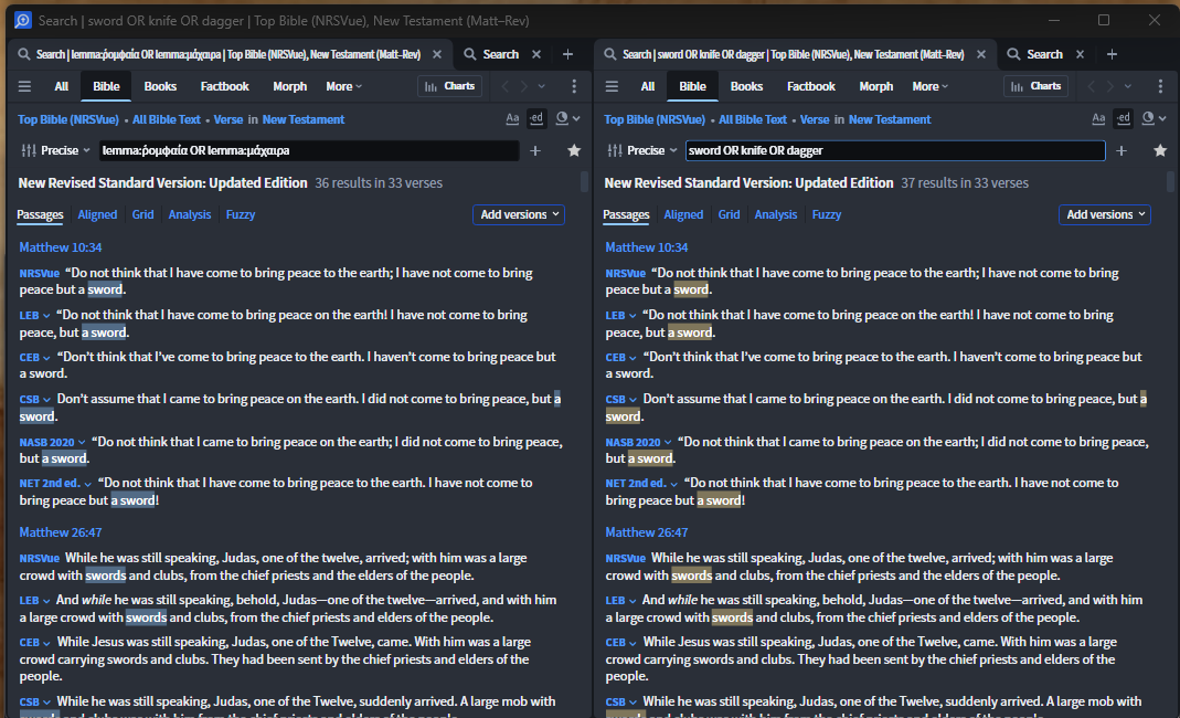 Top Bible search often Adds versions in search results - Logos Community
