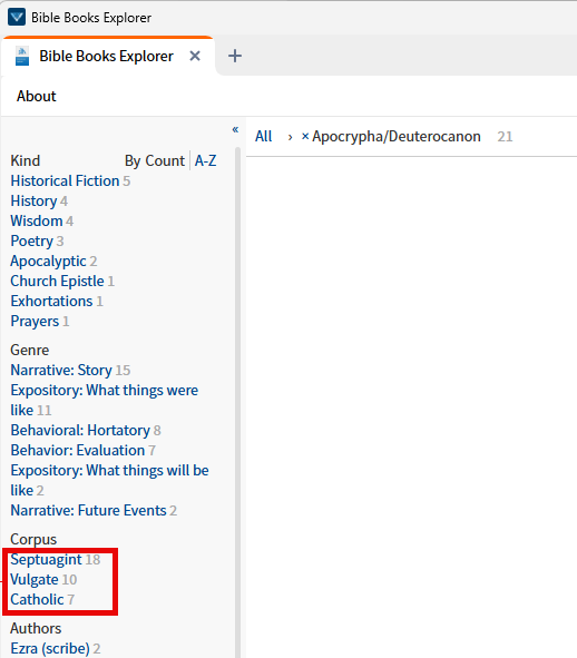 Add Eastern Orthodox facet to Bible Books Explorer - Logos Community
