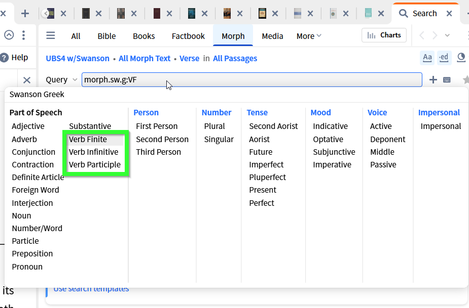 Desktop Morph Search: Missing verb-type options (Swanson WH/UBS4 ...
