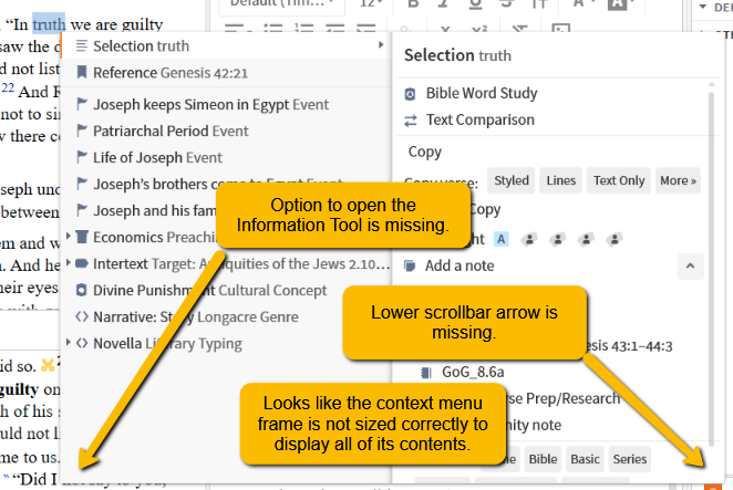 Context Menu box too short to show all content - Logos Community
