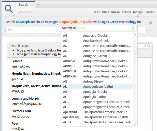 BUG: Morphology - Logos Community