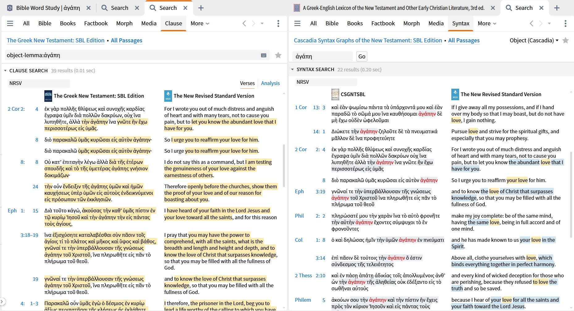 Trying to understand why Clause Search and Syntax Search give different ...