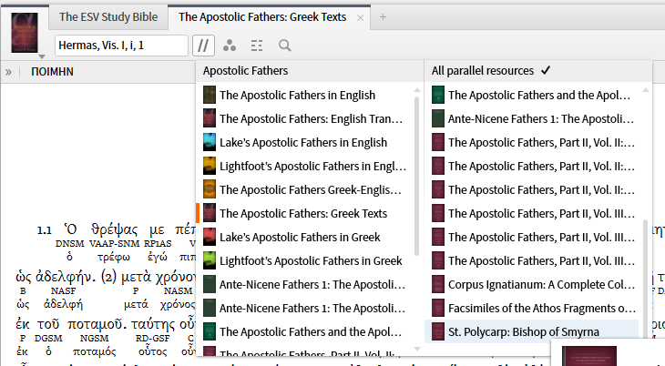 6.3 beta 2 bug: Invalid resources showing in parallel resource menu - Logos Community