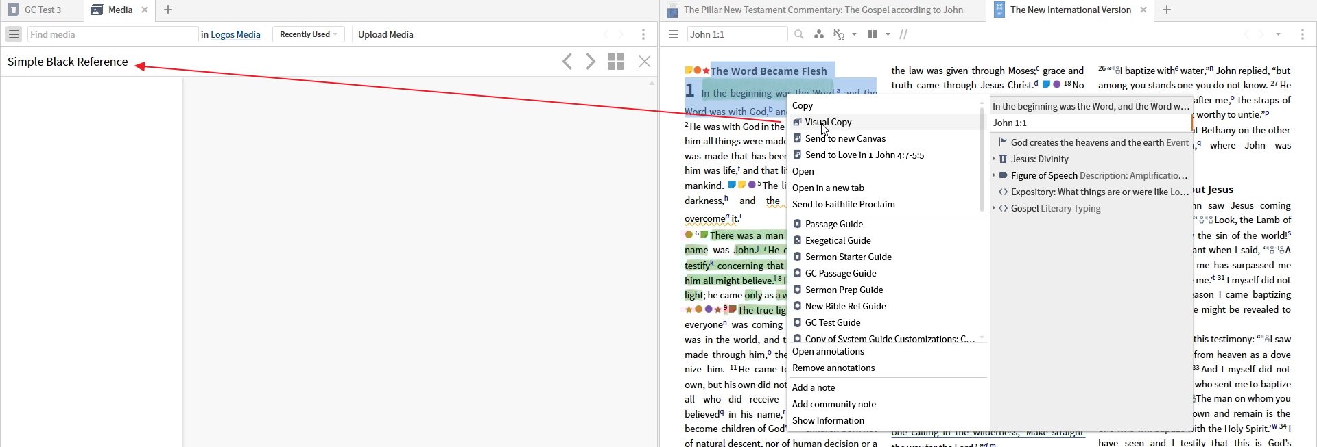 Visual Copy not currently working — Logos Community