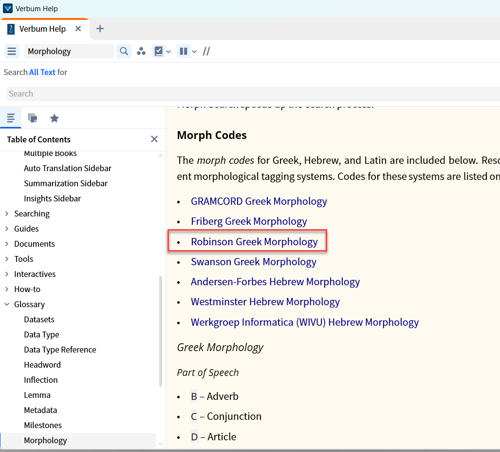 DATA BUG: Defunct morphology - Logos Community