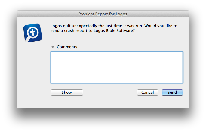 BUG: "Logos Quit Unexpectedly" warning (5.2a b5 - MAC OSX 10.9.2 ...
