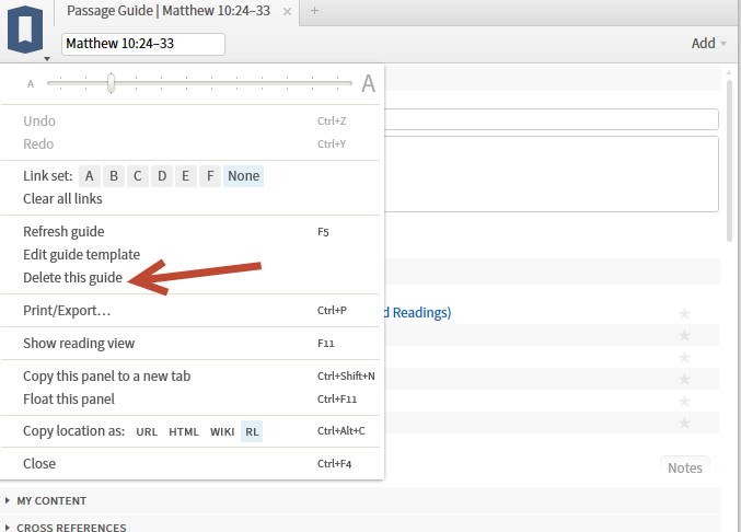 BUG: delete sort of ... Passage Guide - Logos Community