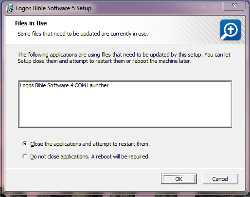 Install can't close Logos 4 Com Launcher - Logos Community