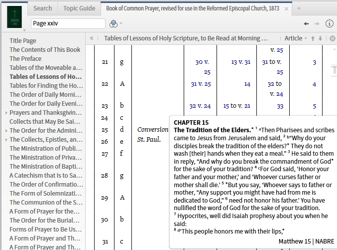 BUG: systematic misreading of Book of Common Prayer tables - Logos ...