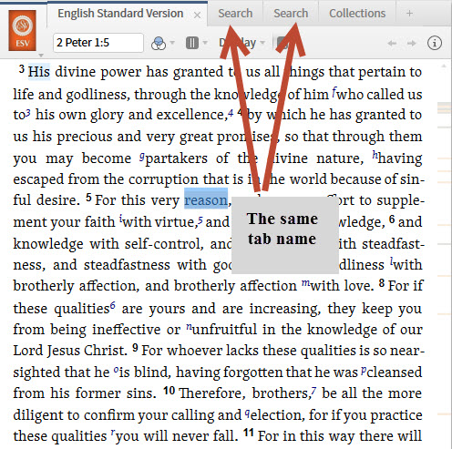 Renaming tabs - Logos Community