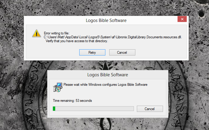 Install Error - Logos Community