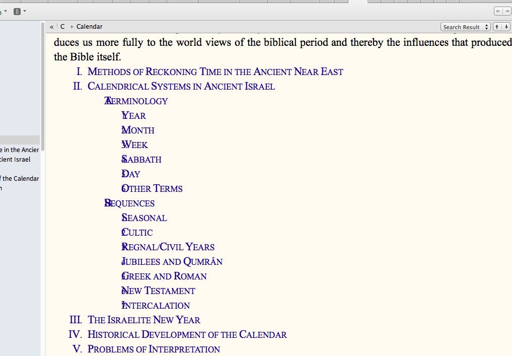 Misaligned text in "Calendar" outline in ISBE Revised — Logos Community