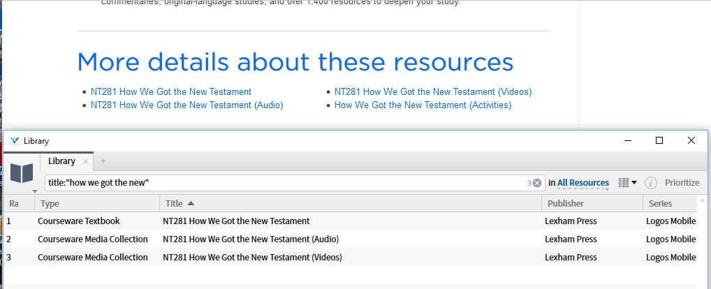 Discrepancy: library vs. website missing resource? - Logos Community
