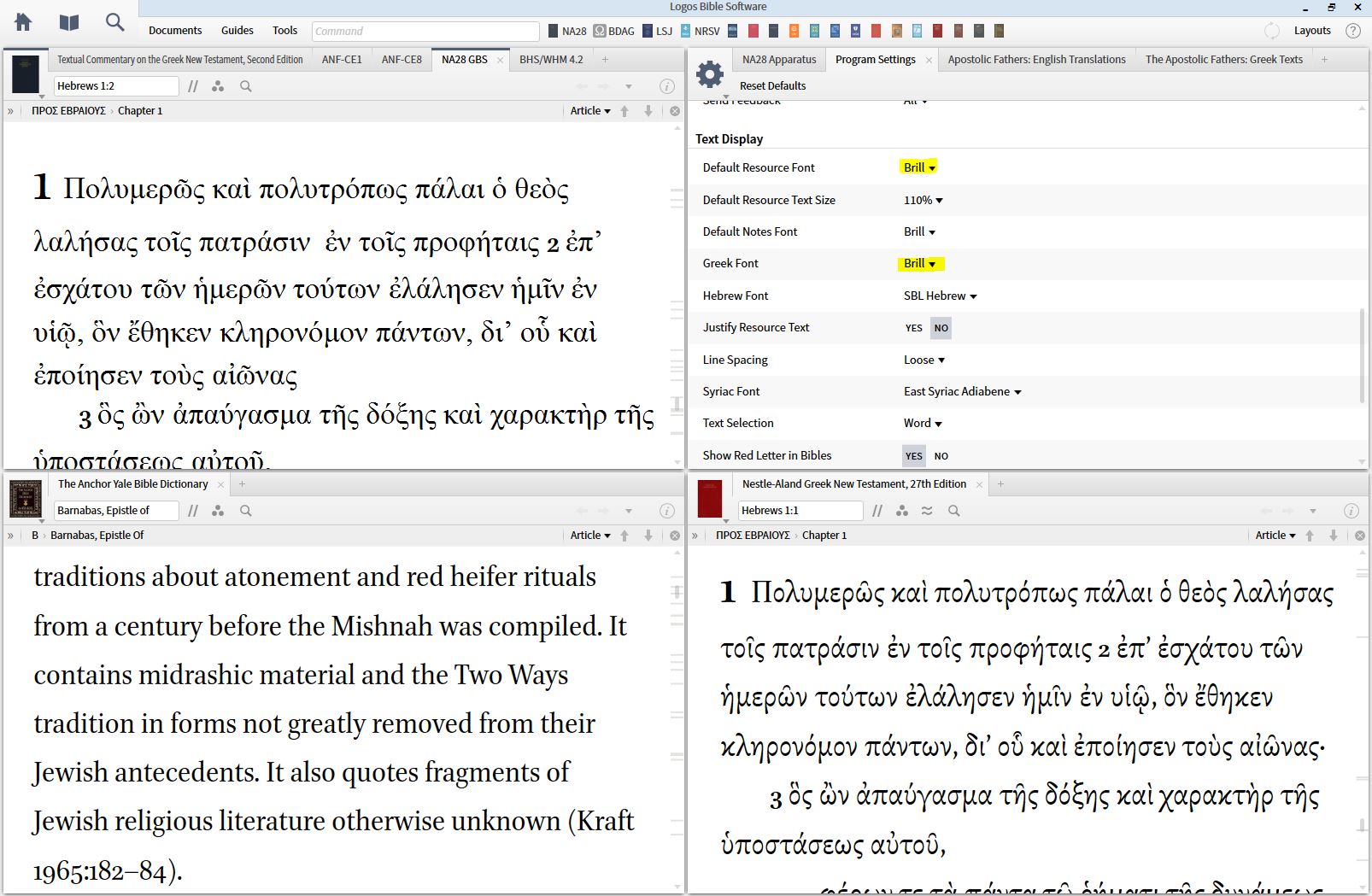 Problem with the display of Greek - Logos Community