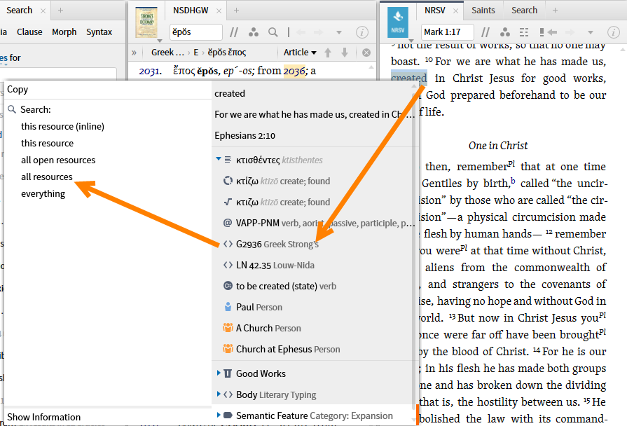 TIP of the day: Logos (reverse interlinear) tagging #3 - Strong's ...