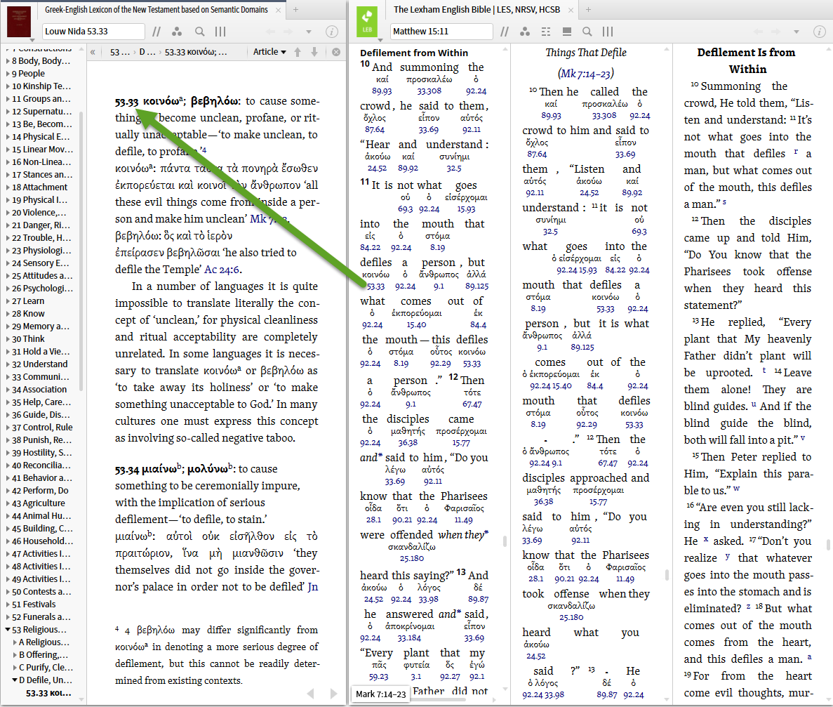 TIP of the day: Logos (reverse interlinear) tagging #4 - Louw-Nida ...