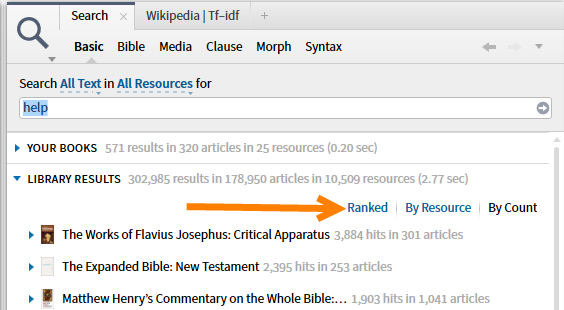 TIP of the day: order of basic search results - Logos Community