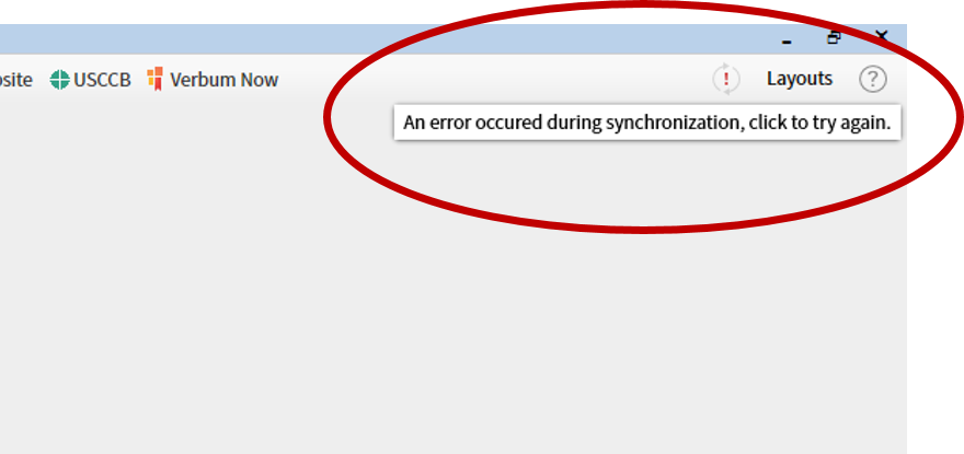 BUG: Network Error - Subsequent Sync Error - Logos Community