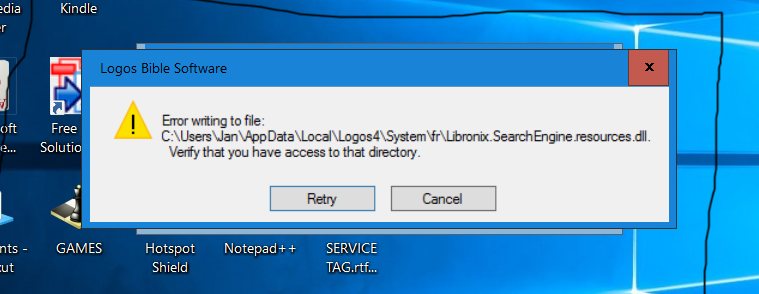 Logos 5: last udpade didn't take. Windows 10 - Logos Community