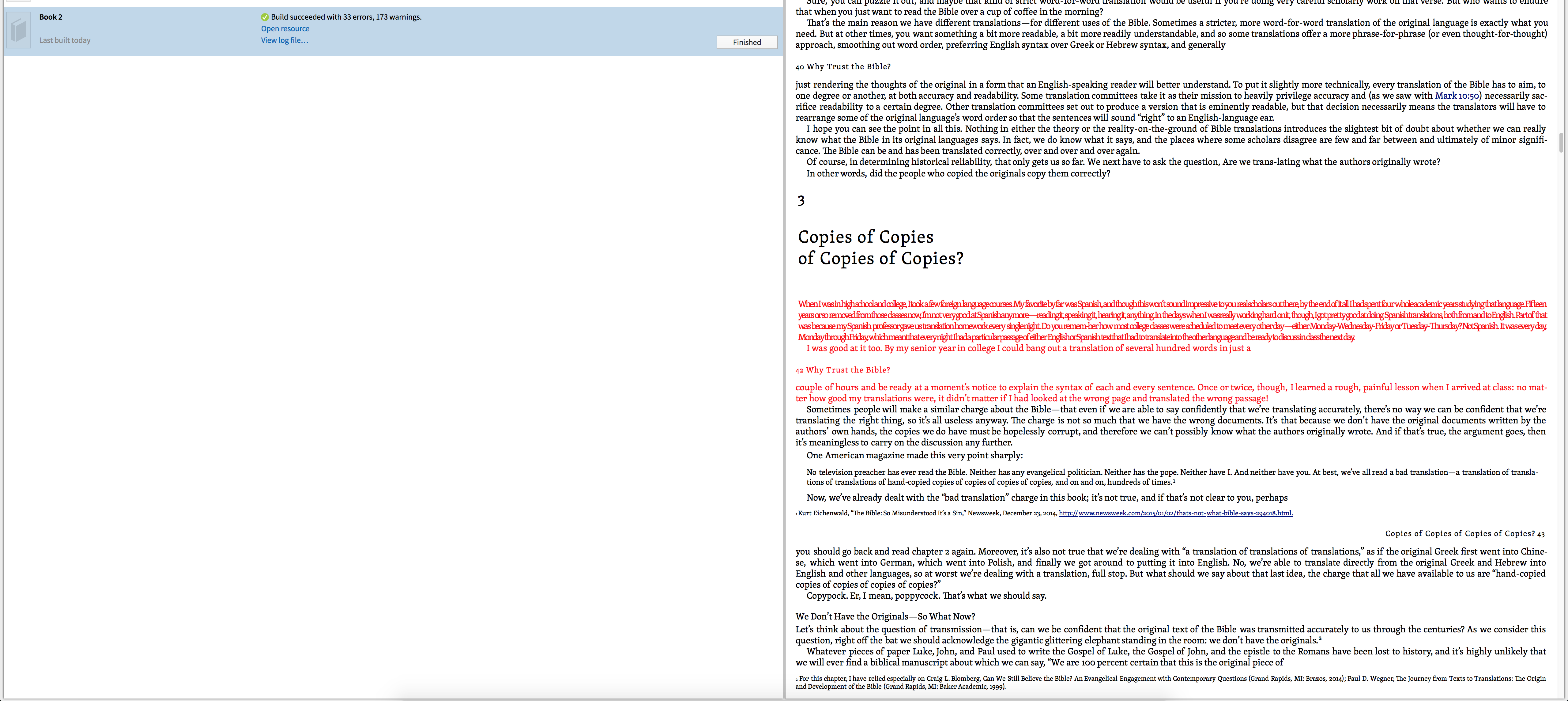 Book Builder - Why I'm Getting Errors And Garbled Text? - Logos Community