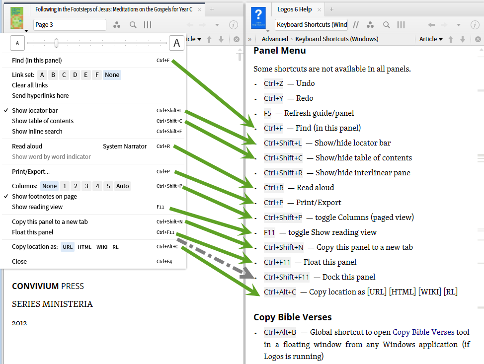 TIP of the day: Keyboard shortcuts for Panel Menu - Logos Community