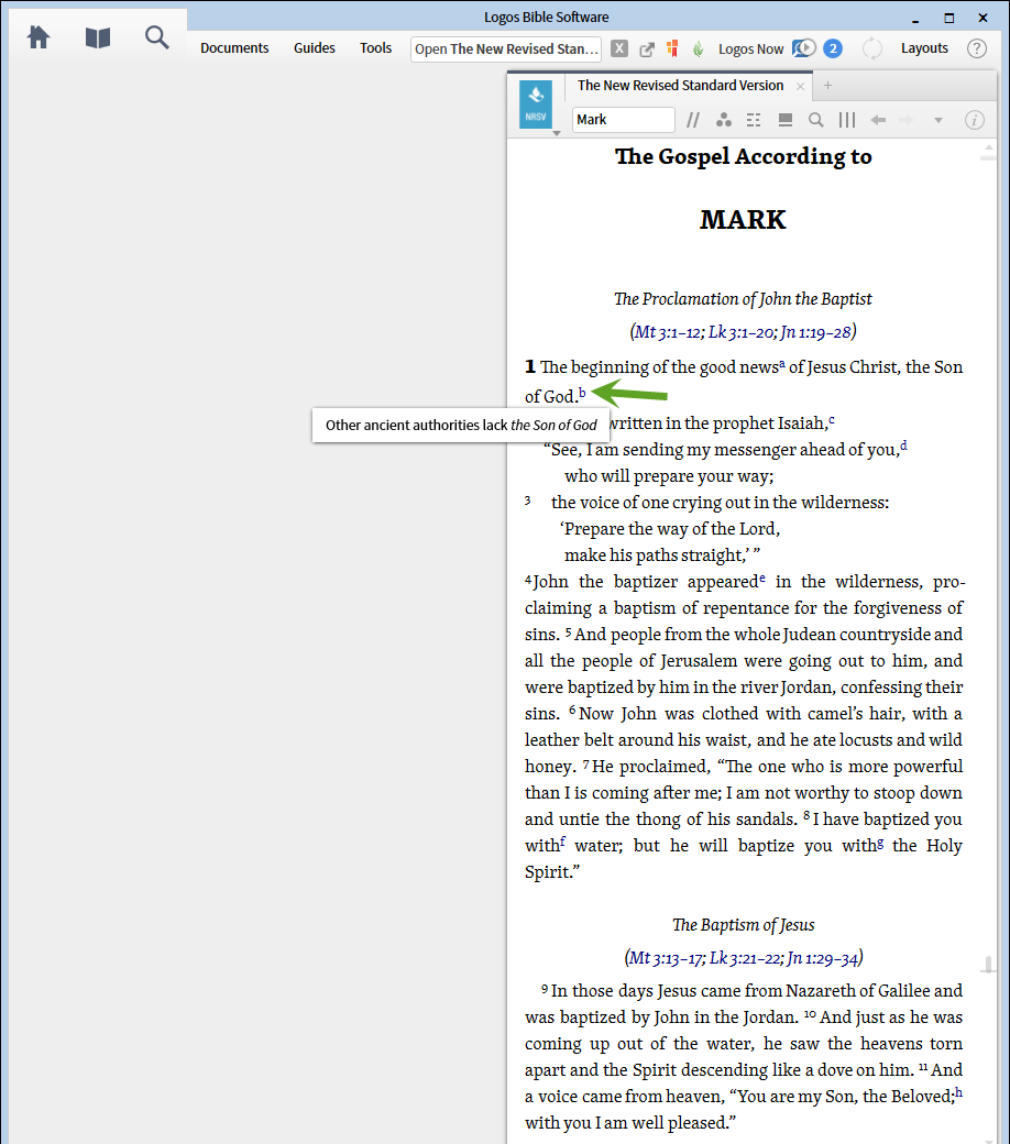TIP of the day: Viewing footnotes, end notes, marginalia, center column ...