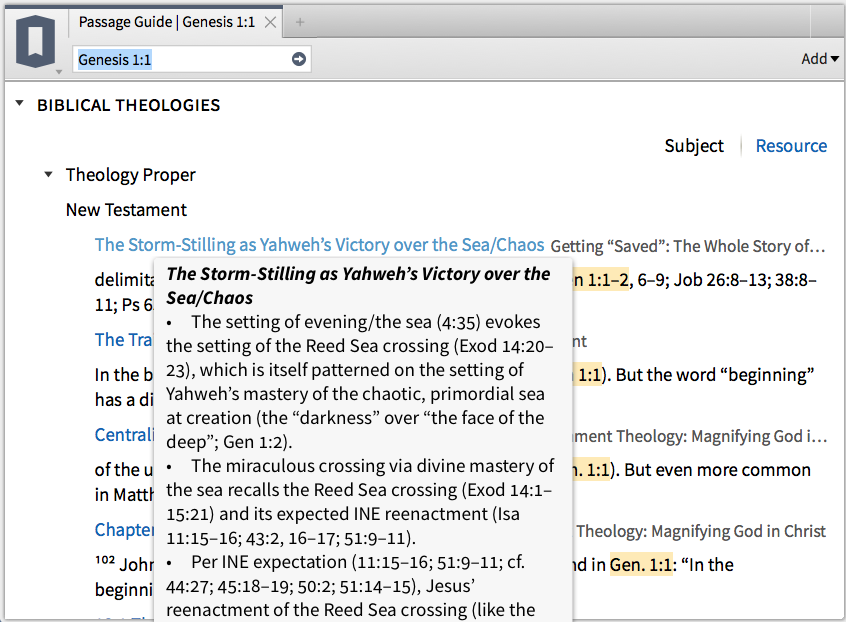 New Feature: Biblical Theologies Section (dataset) - Logos Community