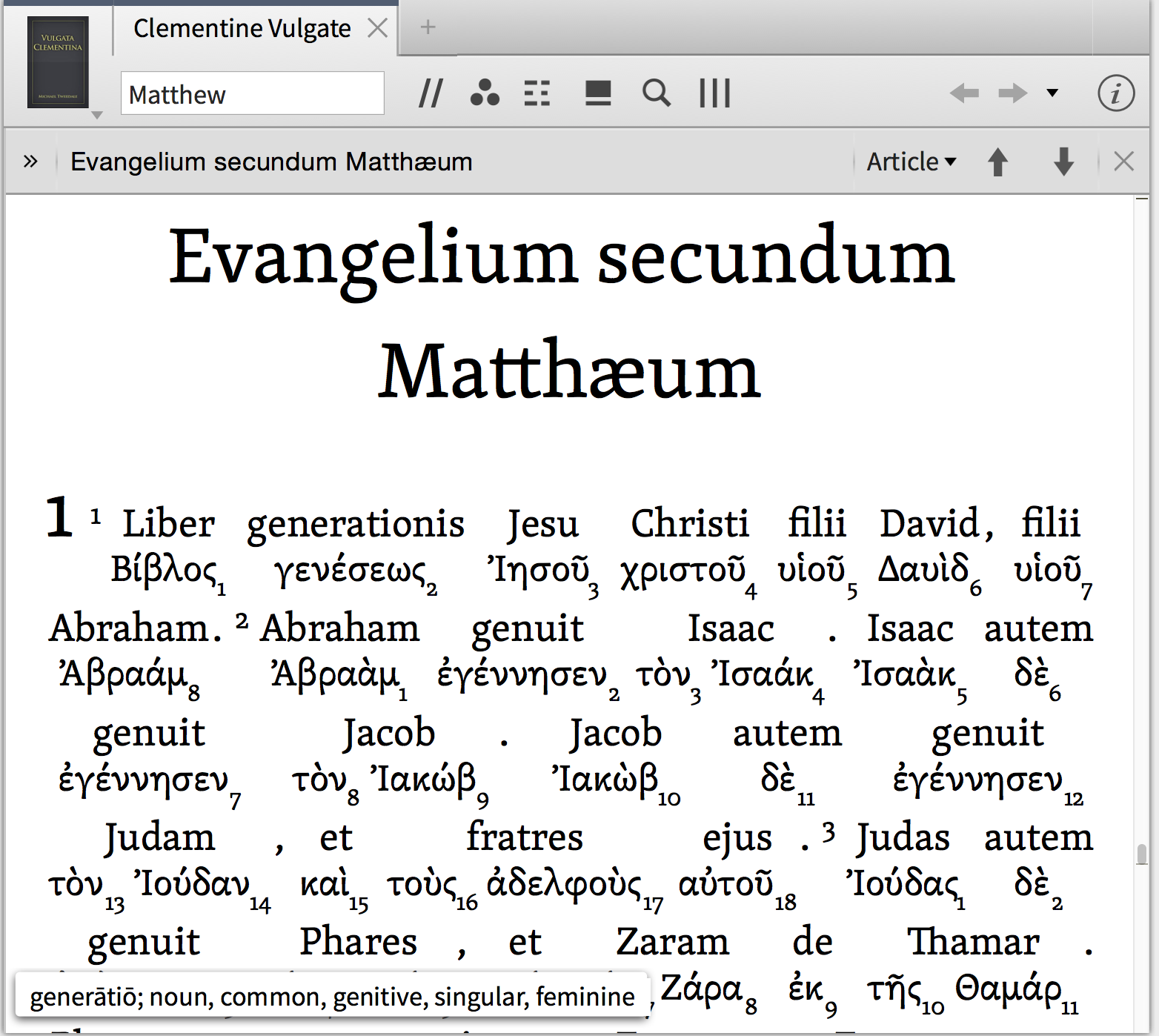 New Resource: Clementine Vulgate with Disambiguated Morphology and ...