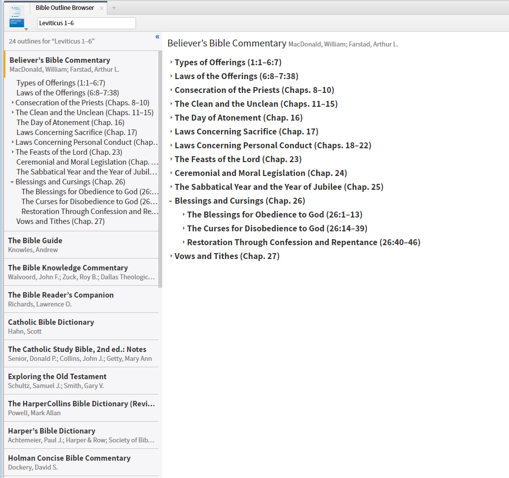 Bible Outline Browser — Logos Community