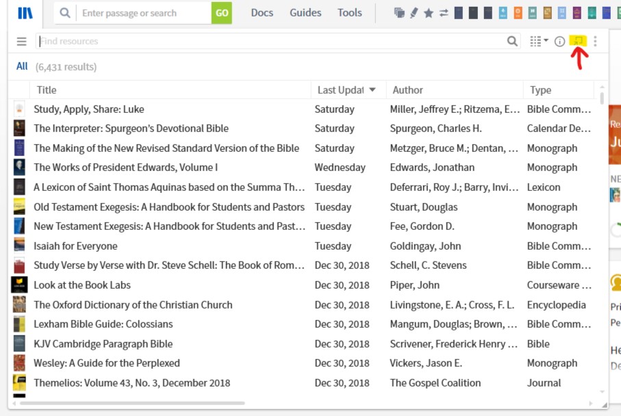 Incorrect Button Pop-Up Description in Library Drop Down Window - Logos ...