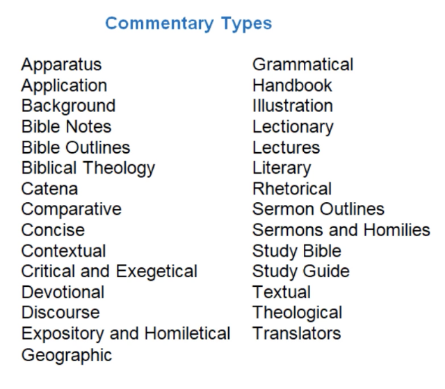Commentary Types - Logos Community