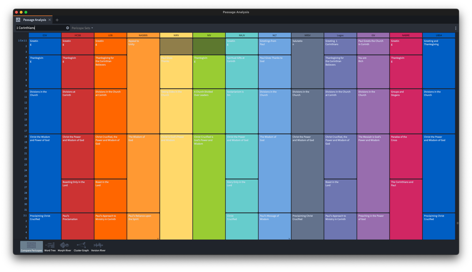 How to Export "Compare Pericopes" for Entire Book - Logos and Verbum ...