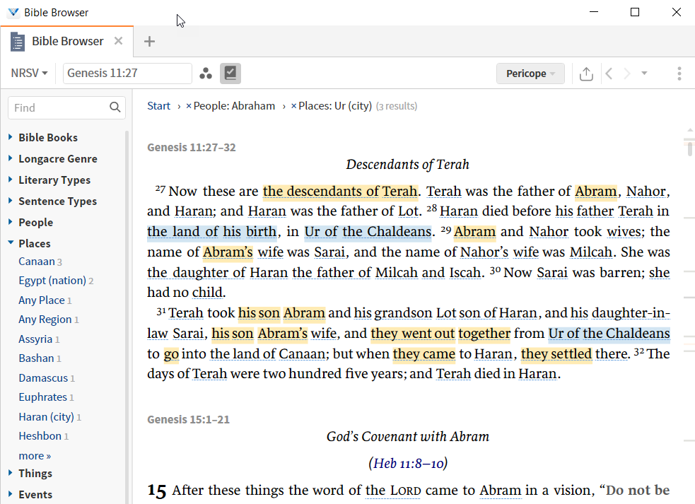 Verbum Tip 4g: Bible Browser - Biblical Places - Logos Community