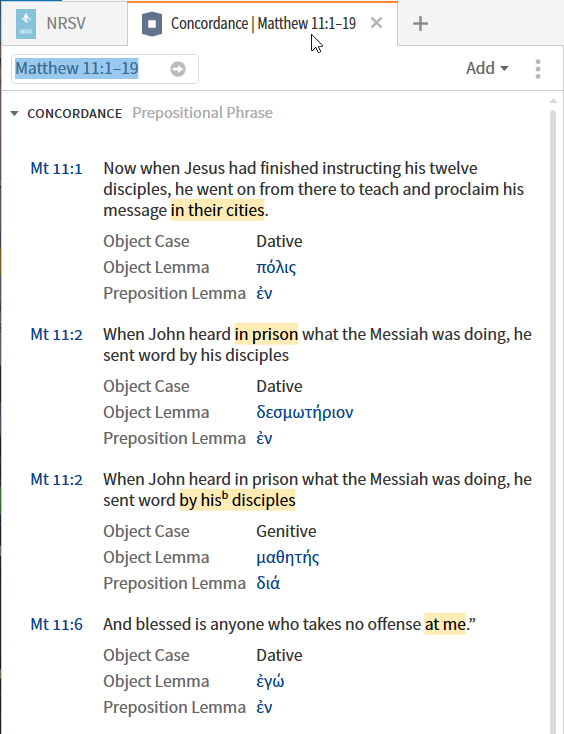 Verbum Tip 4ao: Bible Browser: Prepositional phrase - Logos and Verbum ...
