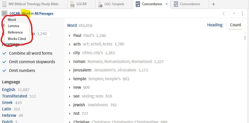 BUG?: Can't sort Lexham Geographic Commentaries by Biblical Entity in ...