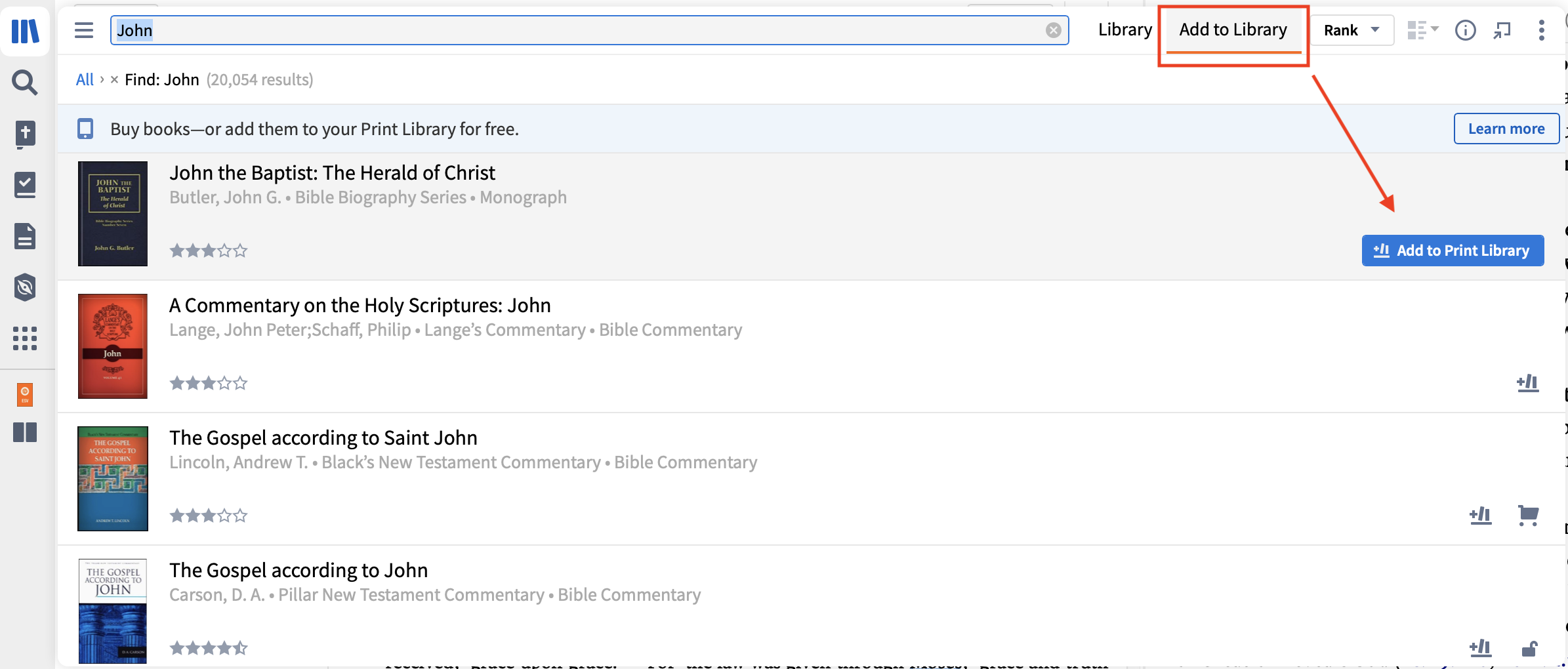 Feature: Print Library Catalog - Logos Community