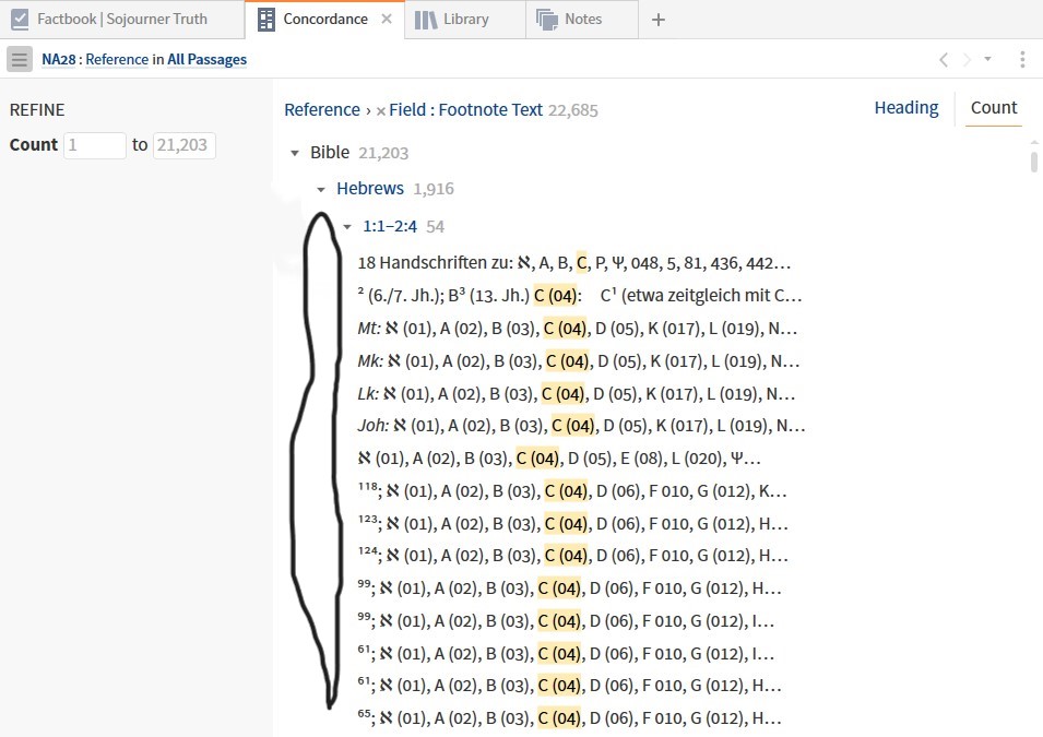 BUG NA28 no page numbers in concordance - Logos Community