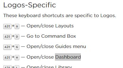 Keyboard Shortcuts for Windows in v. 36 - Logos Community