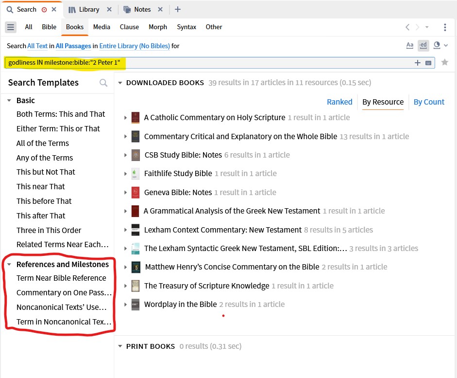 How do I use Search Templates to do Milestone Searches? - Logos Community