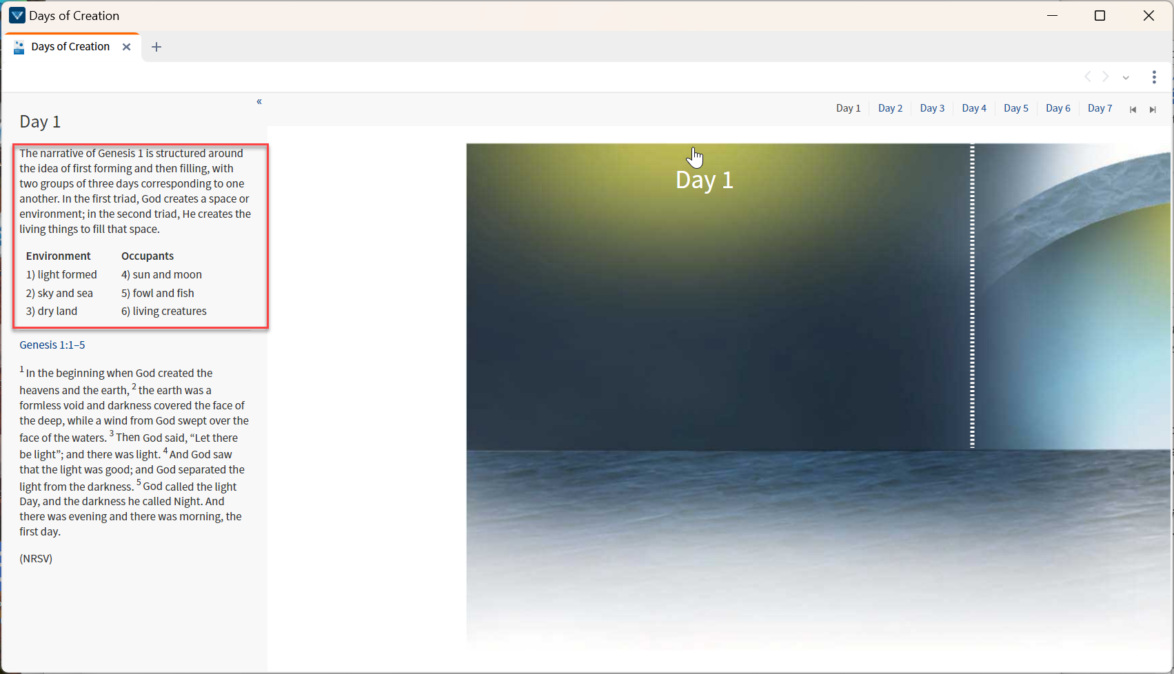 L/V 10+ Tip of the Day #245 Days of Creation - Logos Community