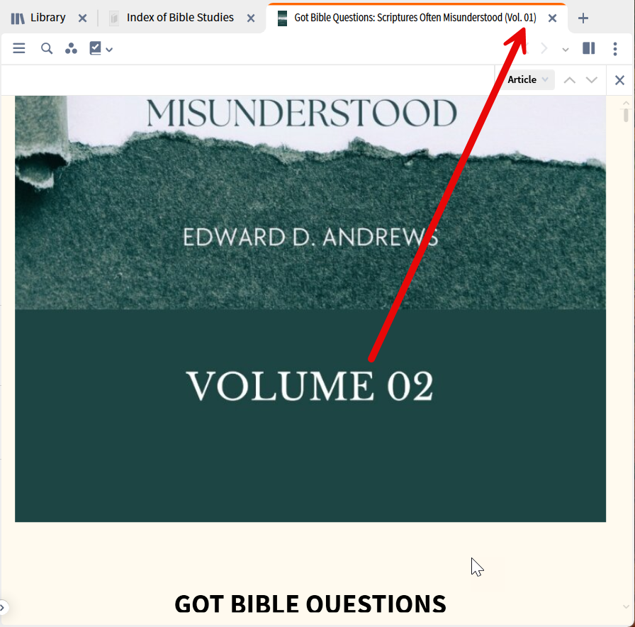 BUG: Got Bible Questions - for sale vol 1,3 but not 2; open vol 1 and ...